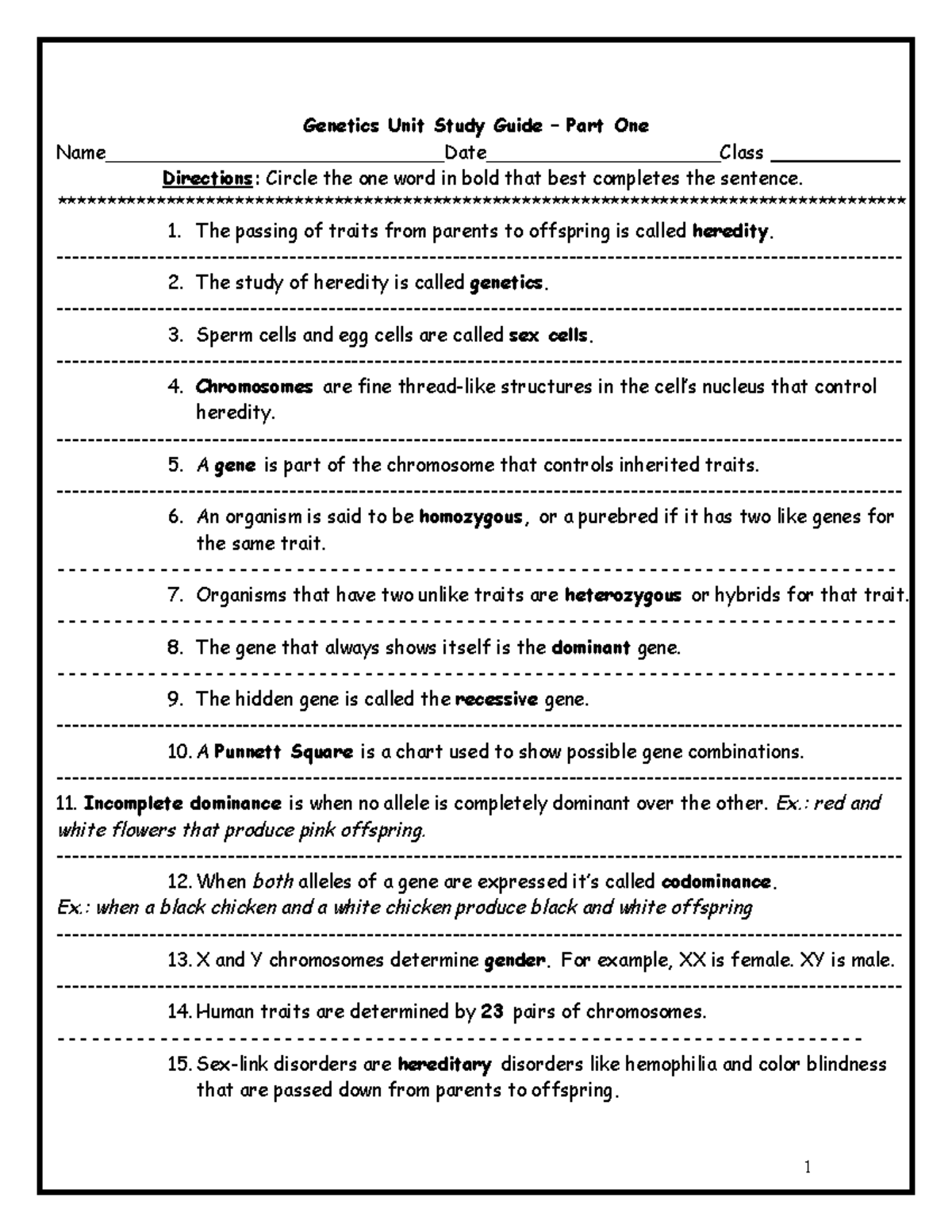 Genetics%20Unit%20Study%20Guide%20Part%201%20Answers - Genetics Unit ...