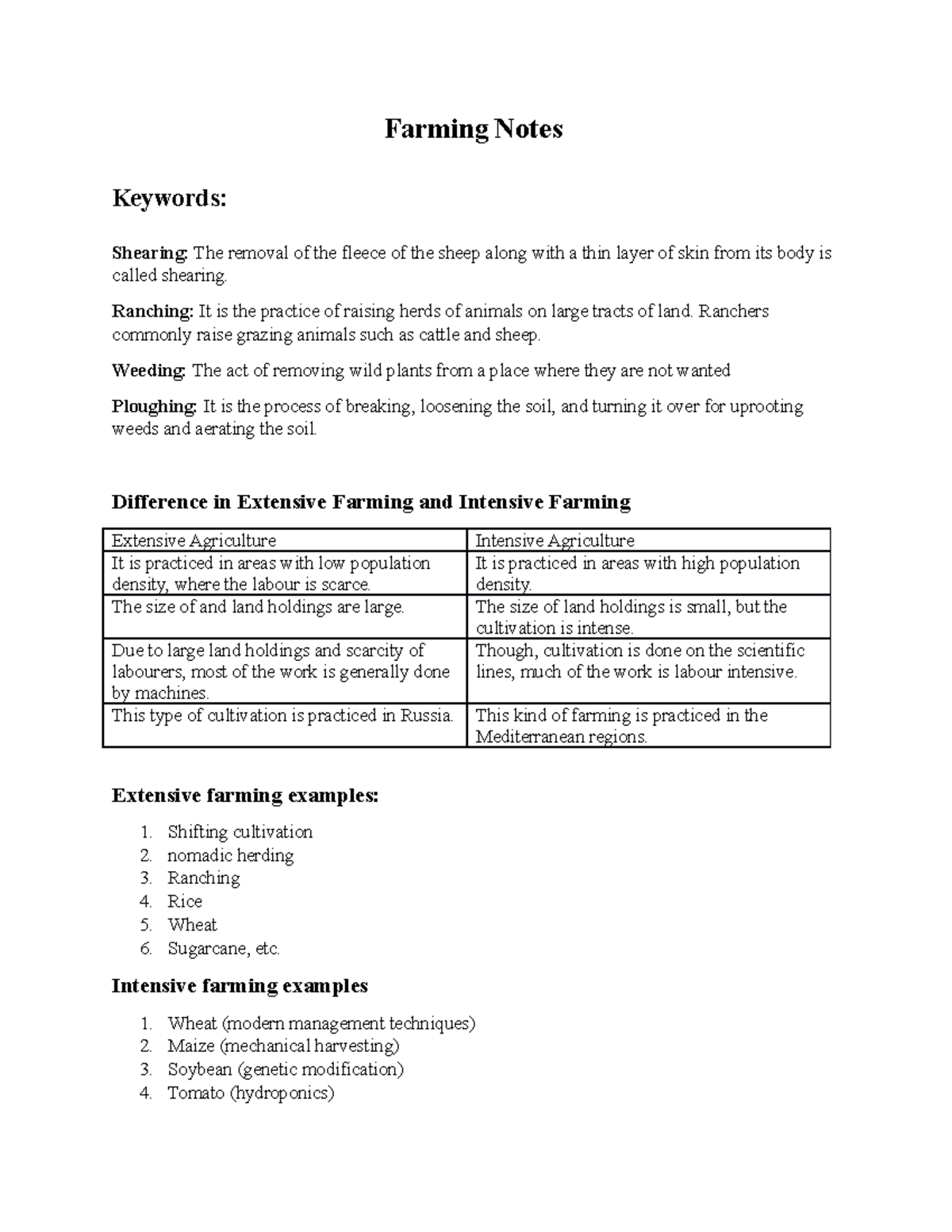 Farming Notes - Farming Notes Keywords: Shearing: The removal of the ...
