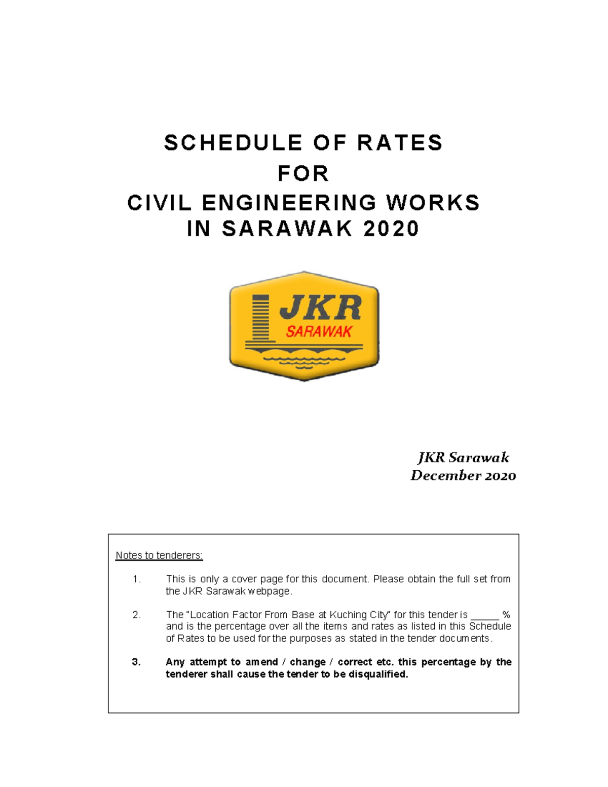 Schedule OF Rates FOR Civil Engineering Works IN Sarawak 2020 - S CH E ...