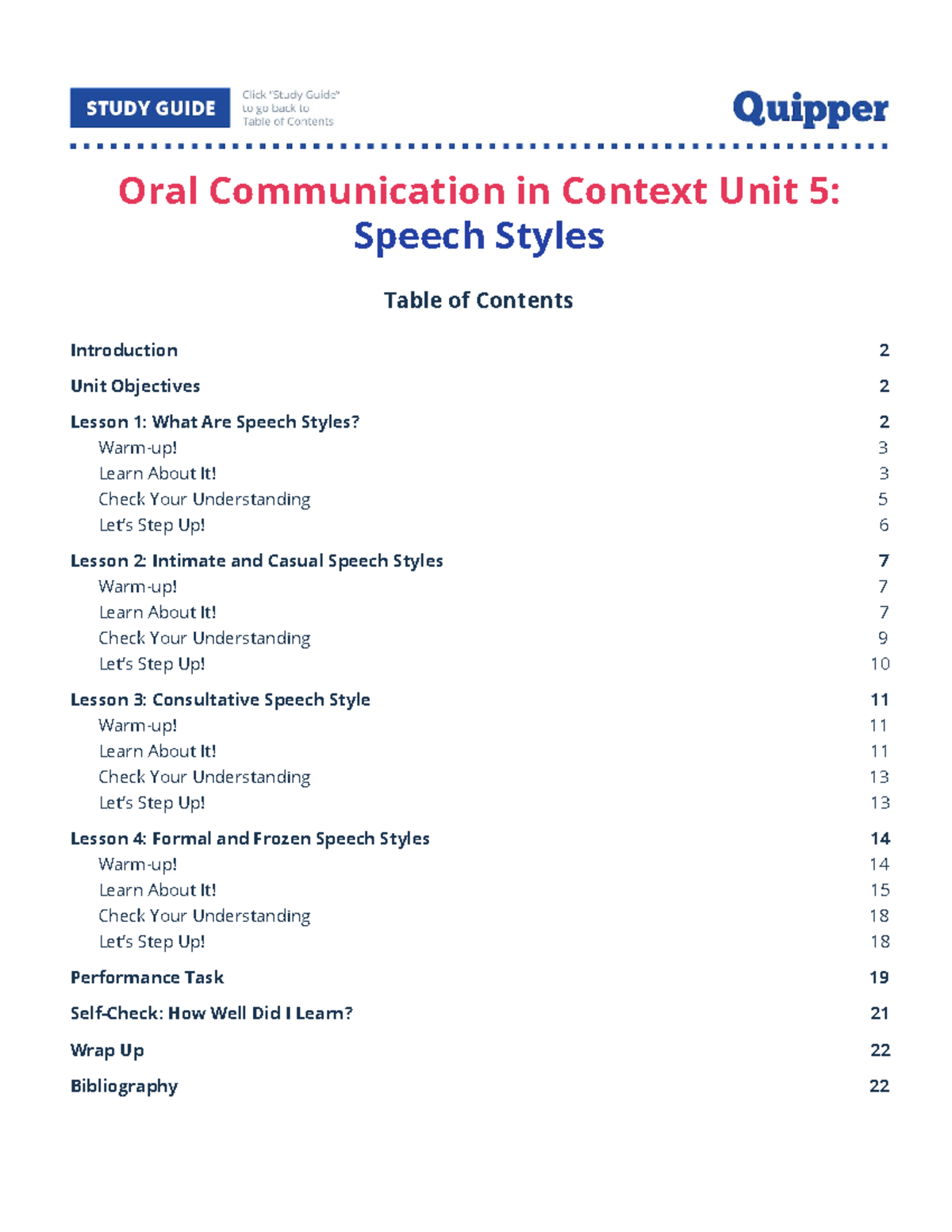 Unit 5 Speech Styles - This is for u - Oral Communication in Context ...