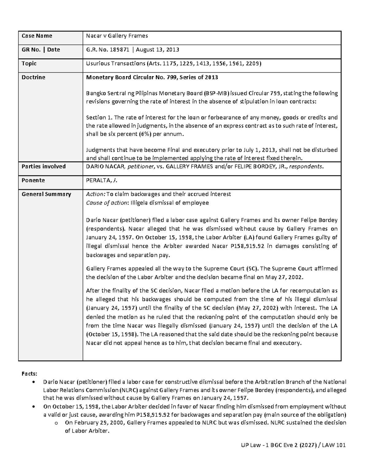 75 Digest Nacar v Gallery Frames G.R. No. 189871 (August 13, 2013 ...