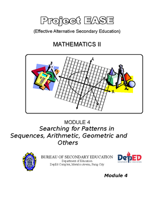 Module 1 - Searching for Patterns, Sequence and Series - Module 1 Searching for Patterns in ...