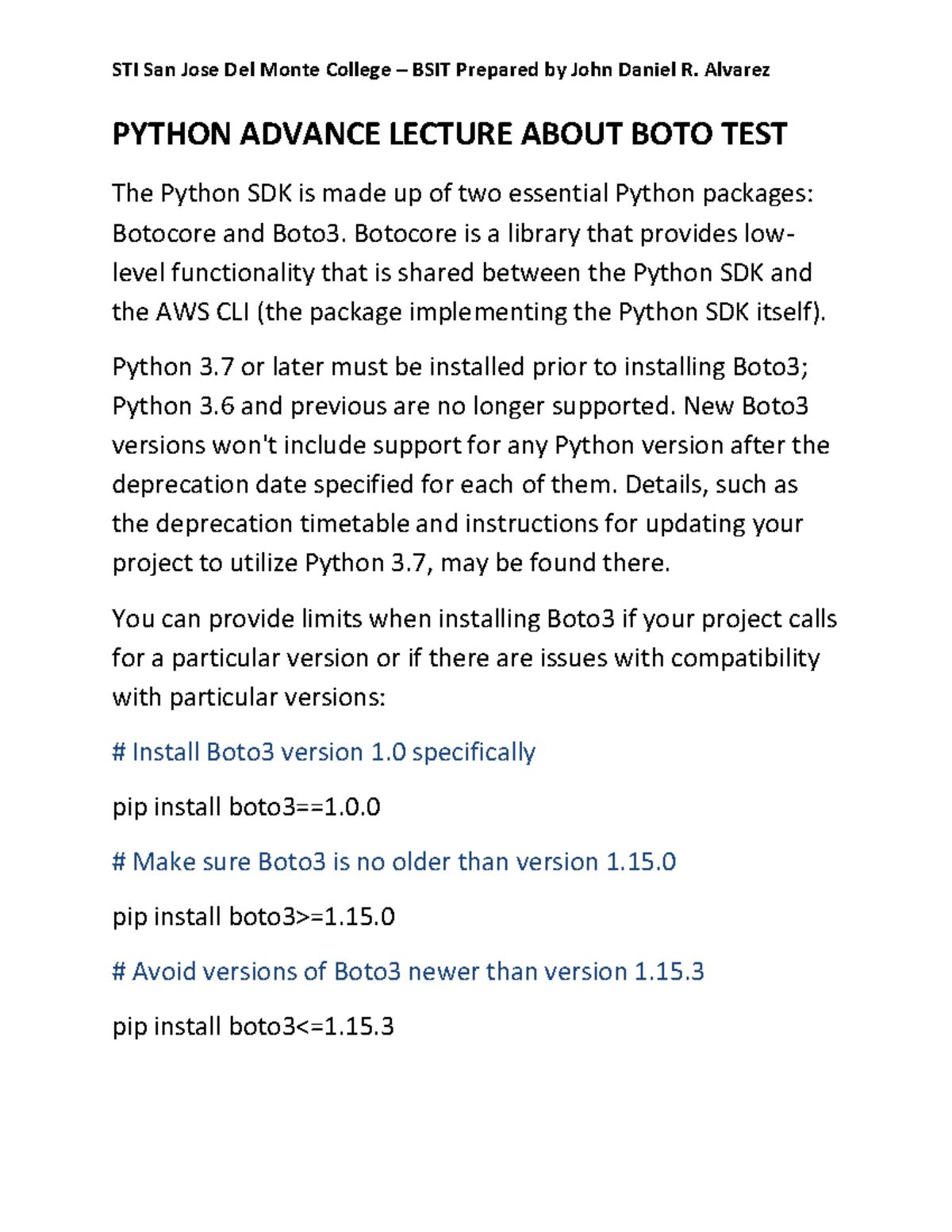 Python Advance Lecture About Boto Test Python Advance Lecture About Boto Test The Python Sdk 2791