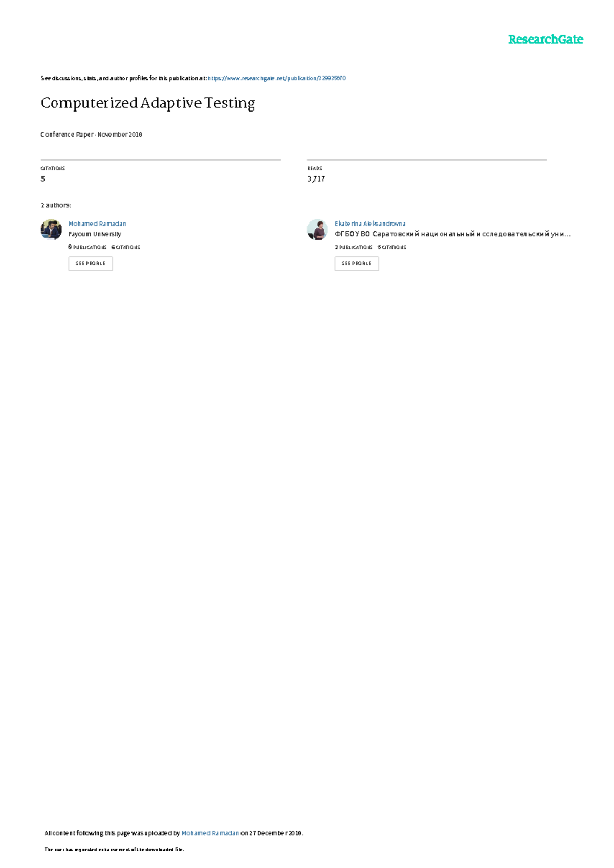 Computerized Adaptive Testing - See discussions, stats, and author ...