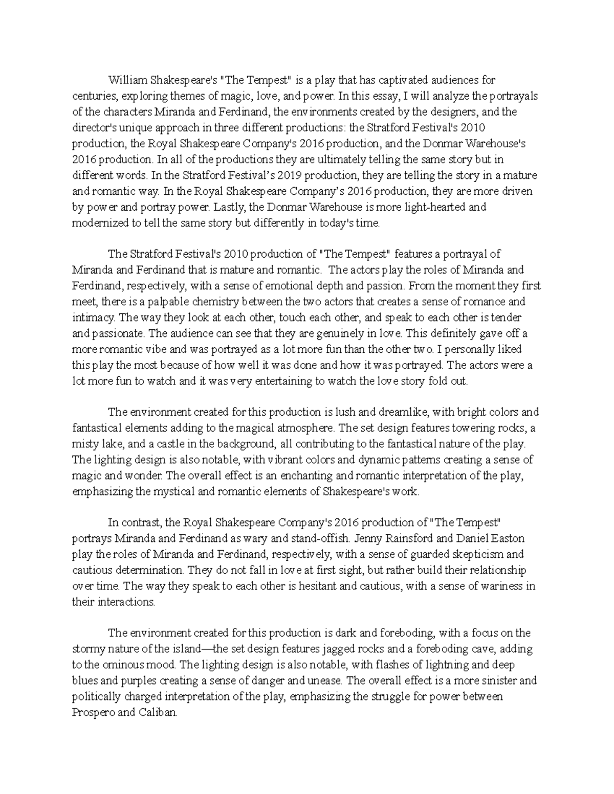 William Shakespeare's play interpertations-2 - William Shakespeare's ...