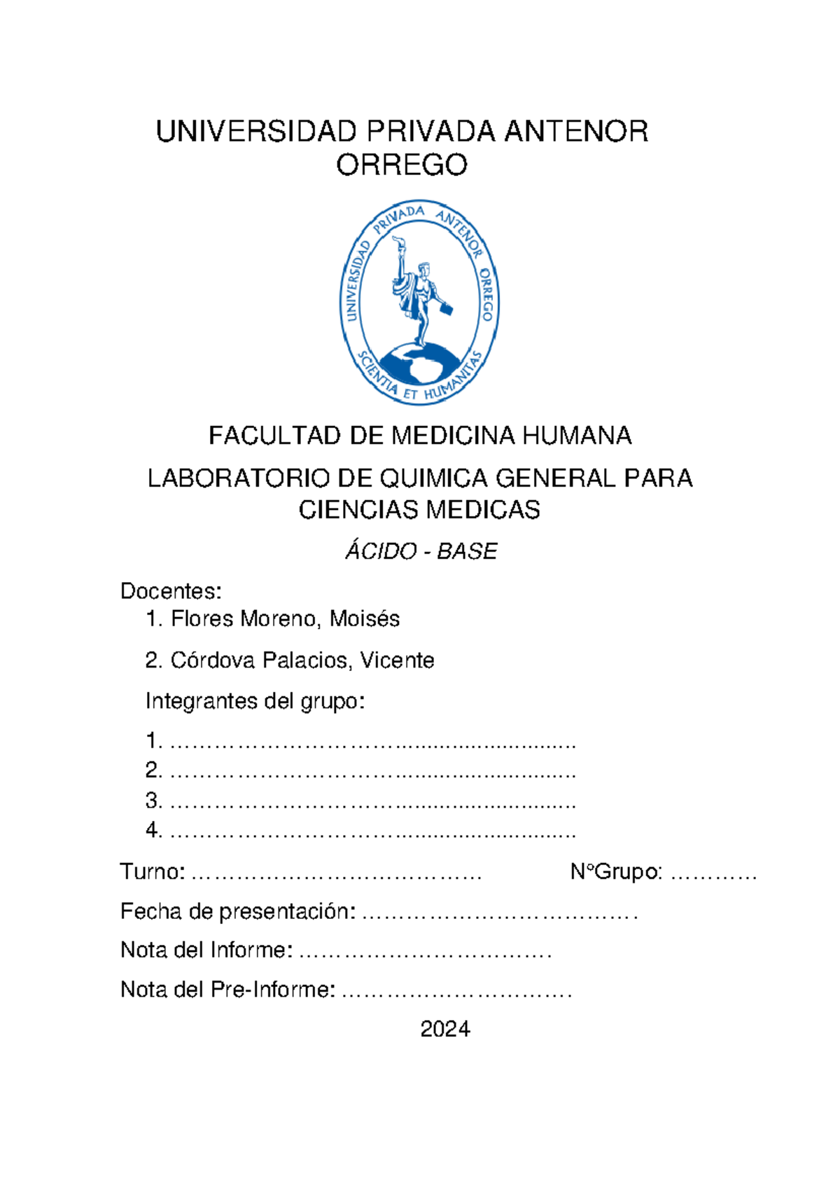 Carátula de práctica 7 - portada - UNIVERSIDAD PRIVADA ANTENOR ORREGO ...