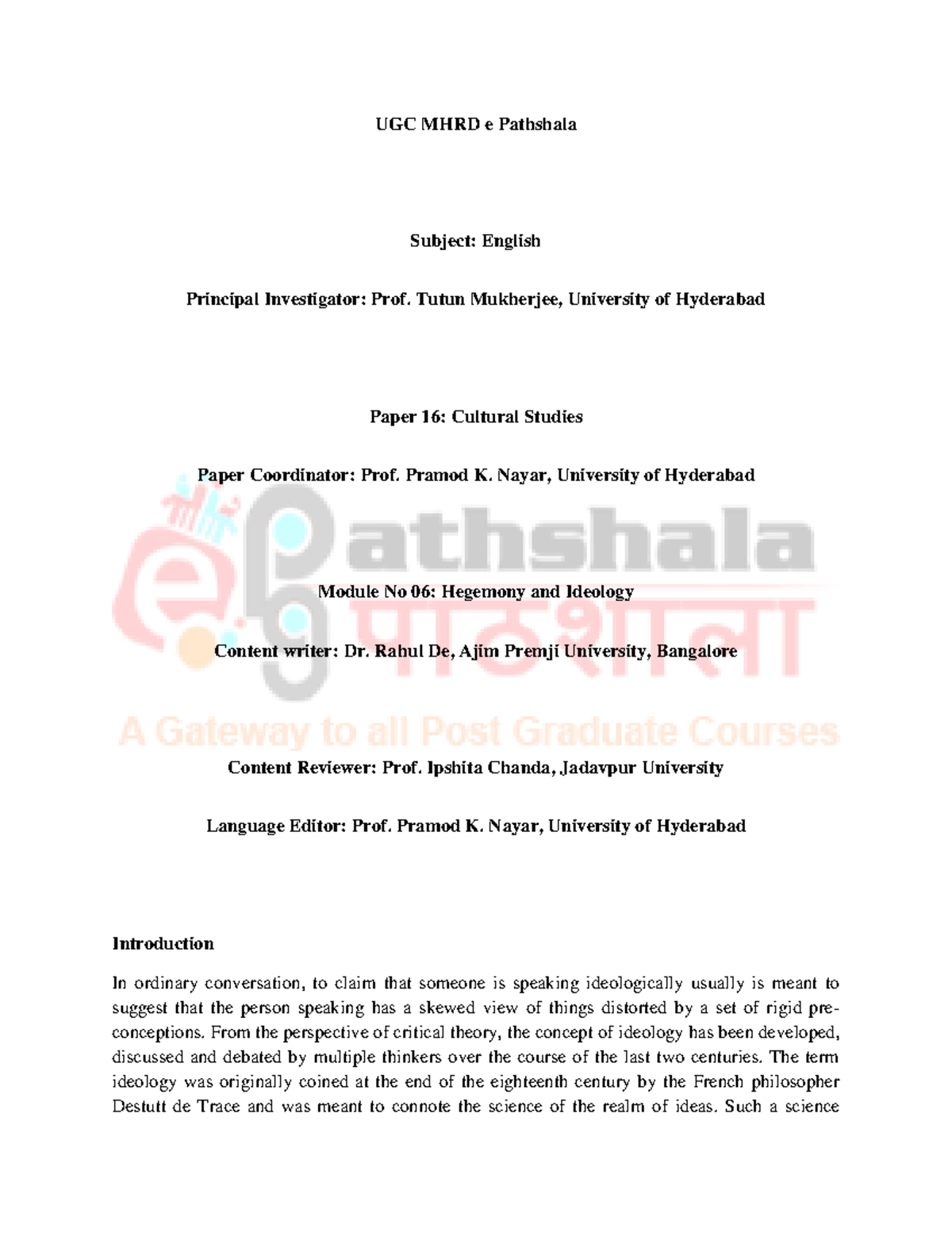 1496397460 Paper 16,Module 06,EText - UGC MHRD e Pathshala Subject ...