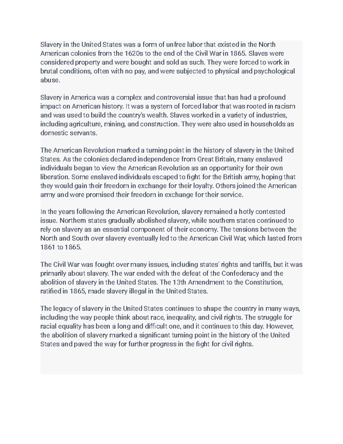 Slavery in the U.S - Slavery in the United States was a form of unfree ...