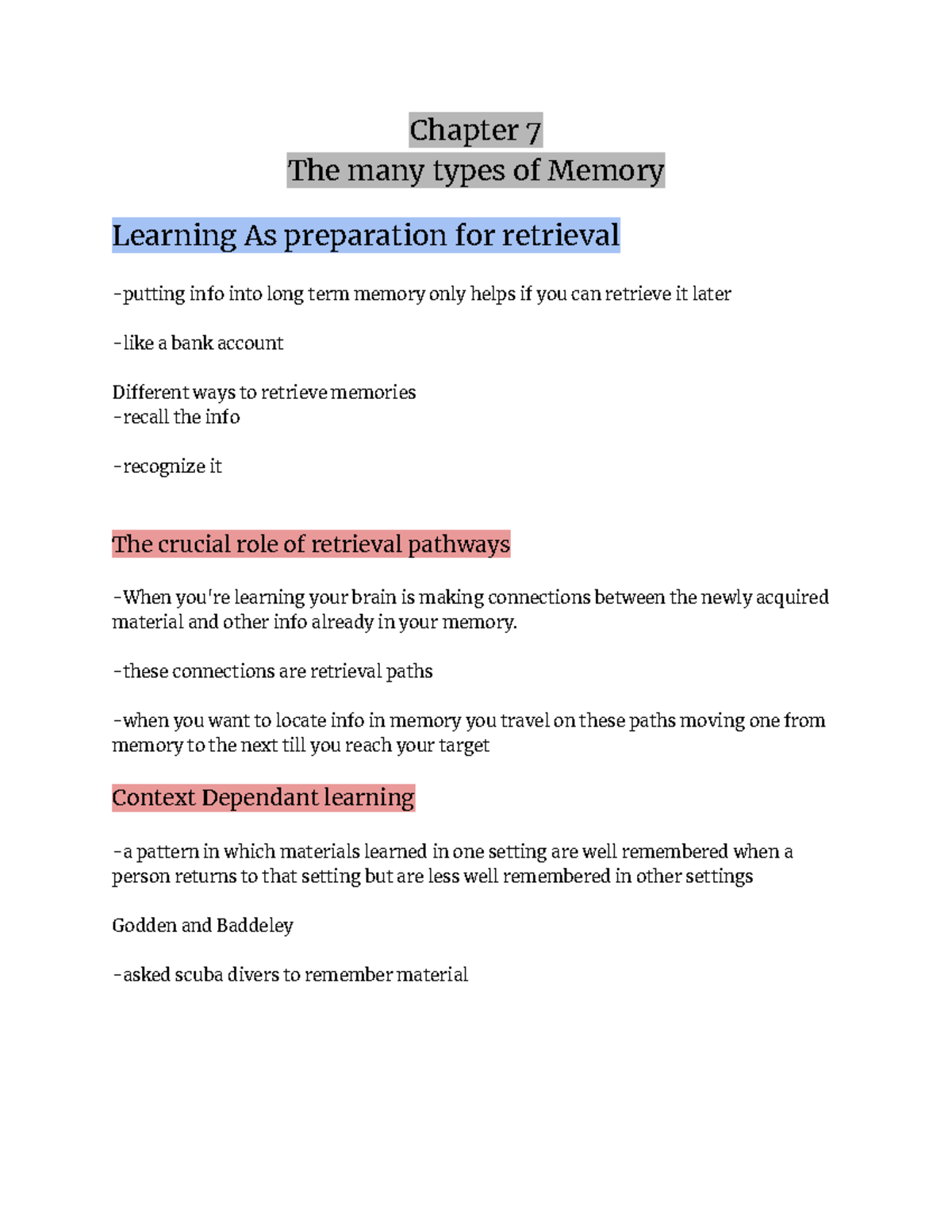 CH 7 PS260 - PS 260 ch7 textbook notes - Chapter 7 The many types of ...