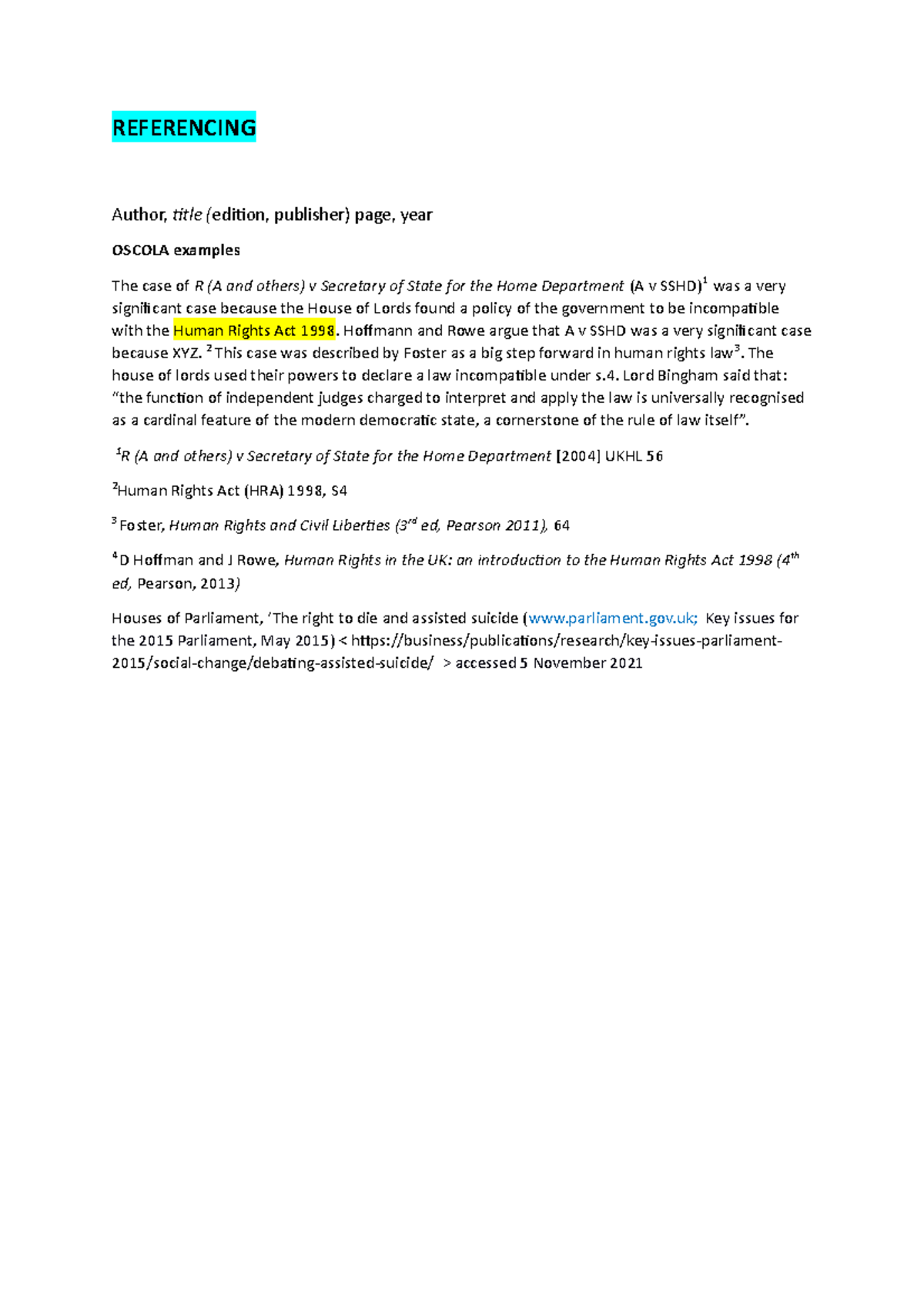 Lecture 10 - Referencing - REFERENCING Author, title (edition ...