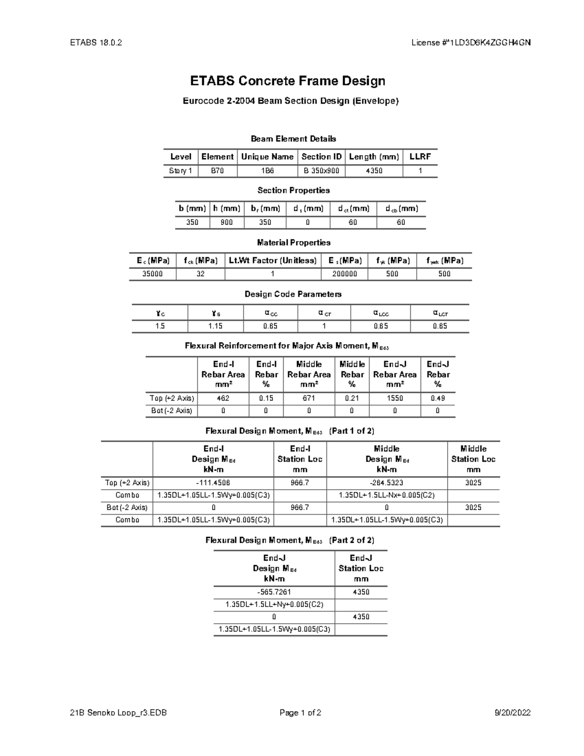 Etabs 18 0 2-Design Details - ETABS Concrete Frame Design Eurocode 2 ...