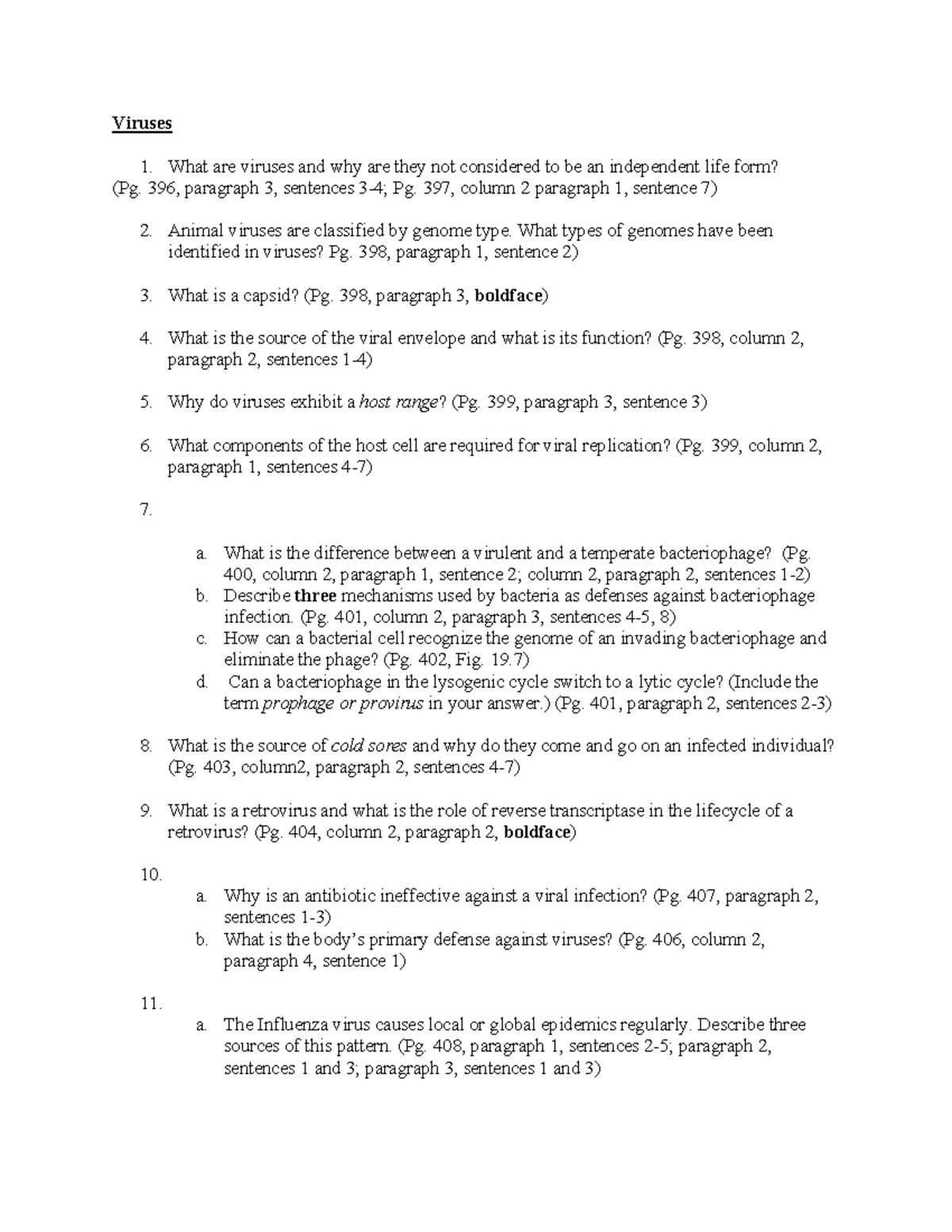 2112 Lecture 34 Study Guide - Viruses What are viruses and why are they ...