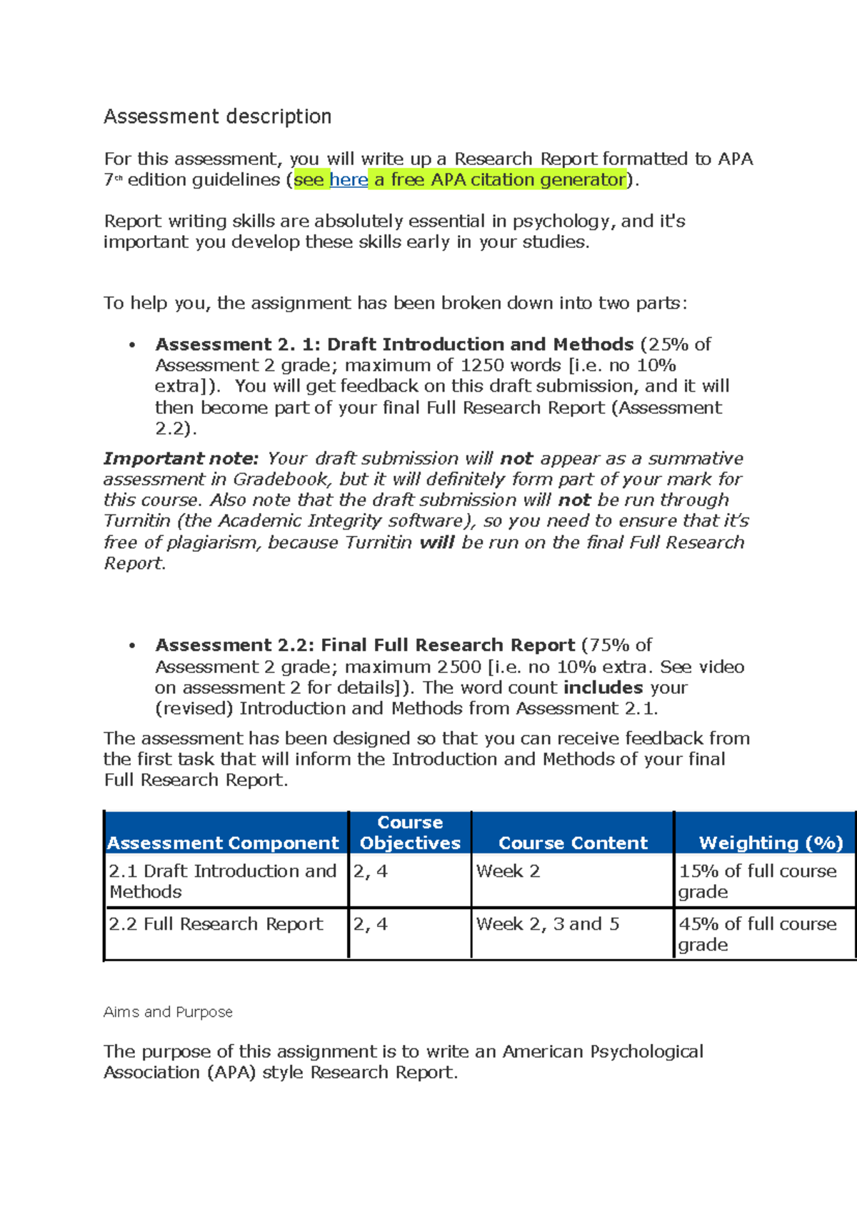 Uni Assessment description BEHL2019 - Assessment description For this ...