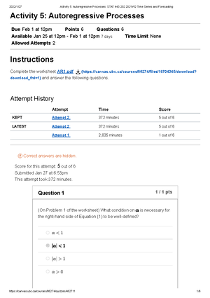 Lab3 - Stat 443 Lab 3 - STAT 443: Lab 3 2 Febuary, 2022 Question 1 (a ...