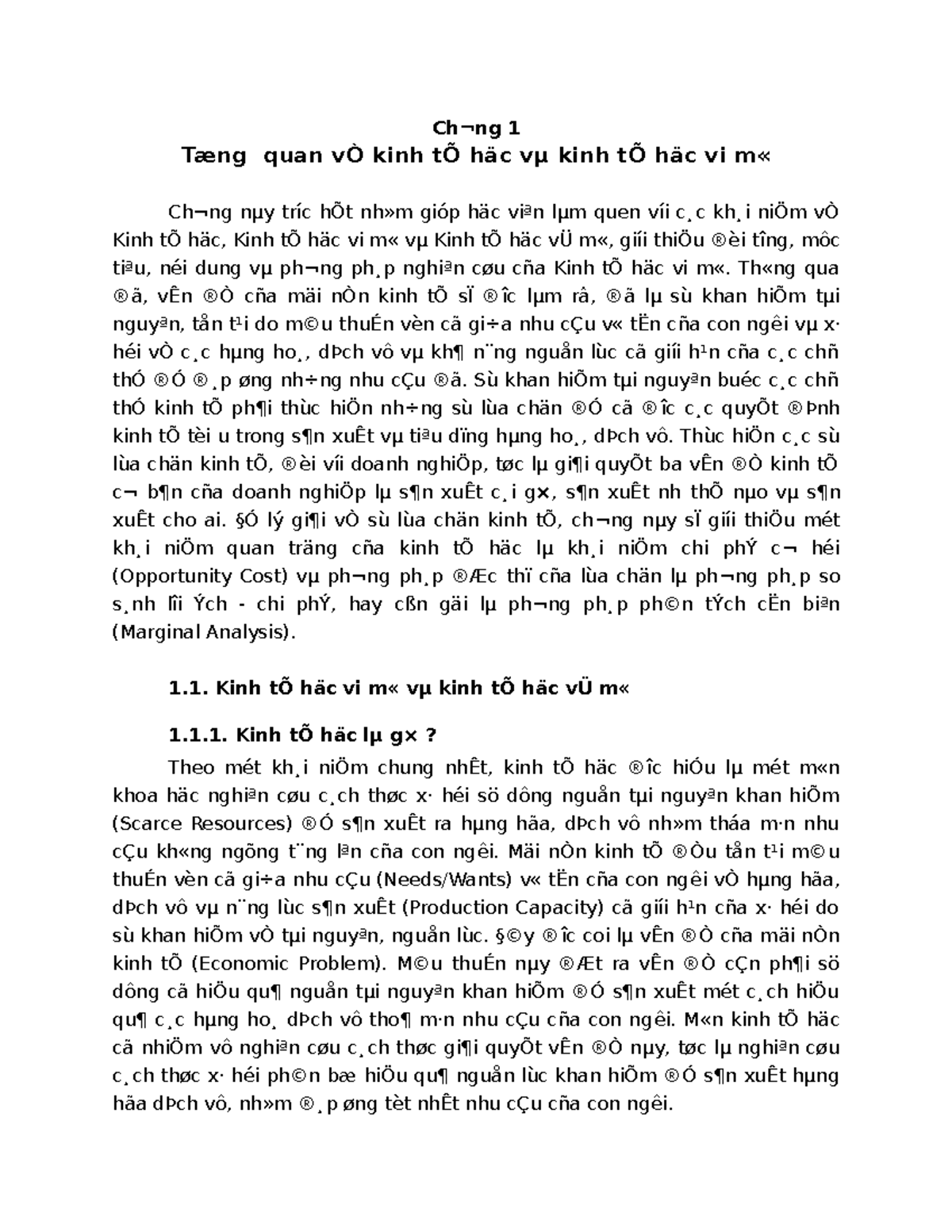 Chương 1 - kinh tế vi mô - Ch¬ng 1 Tæng quan vÒ kinh tÕ häc vμ kinh tÕ häc vi m« Ch¬ng nμy tríc ...