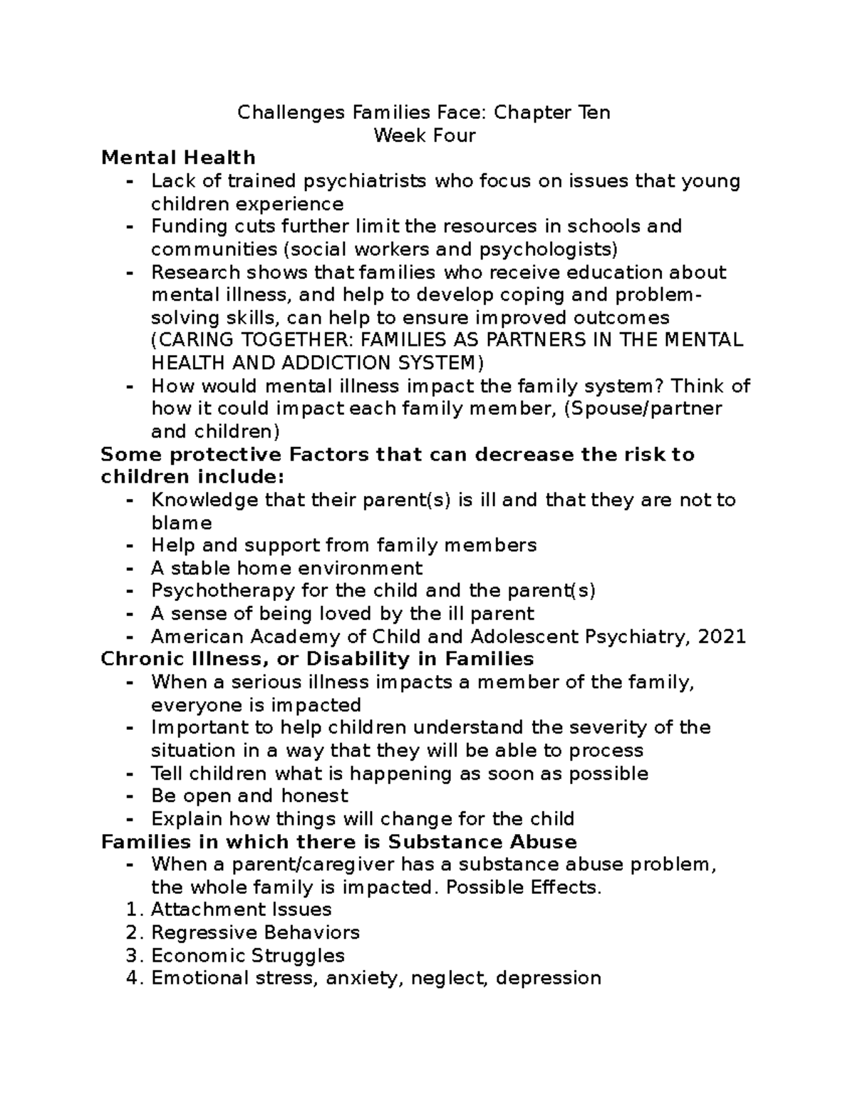 Challenges Families Face - ECE 319 - St. Clair College - Studocu