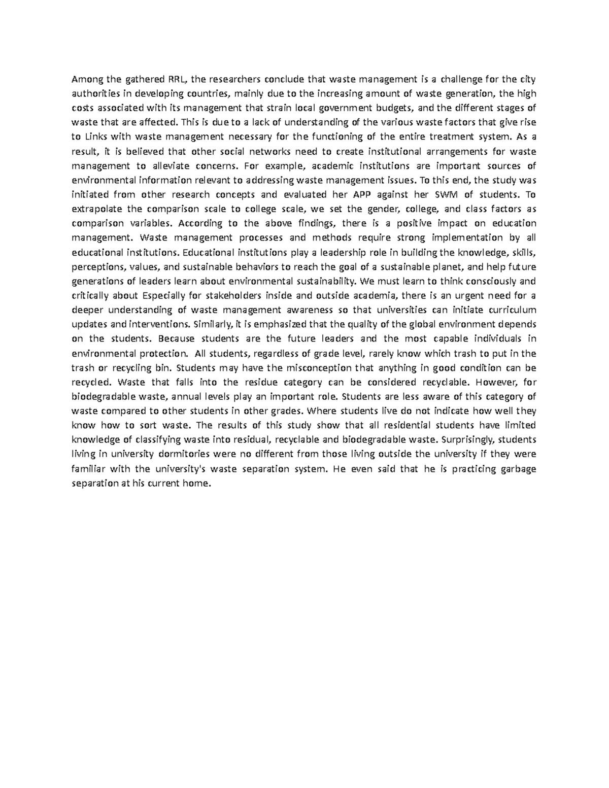 Synthesis - Enjoy - Among the gathered RRL, the researchers conclude ...