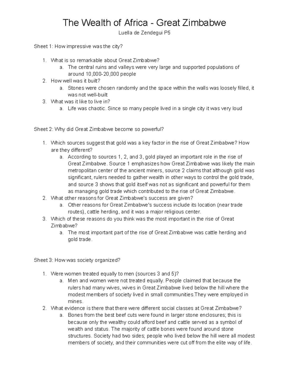 Great zimbabwe - The Wealth of Africa - Great Zimbabwe Luella de ...