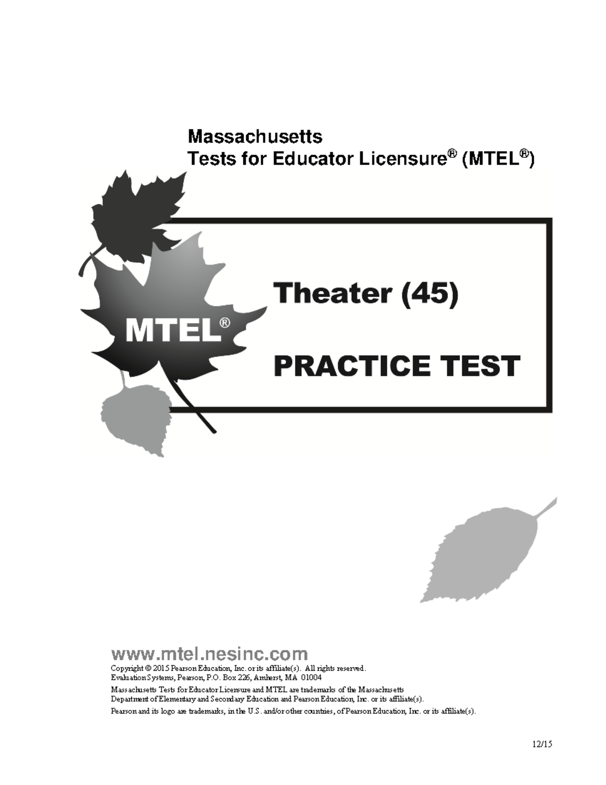 MA FLD045 Practice TEST - Massachusetts Tests for Educator Licensure ...