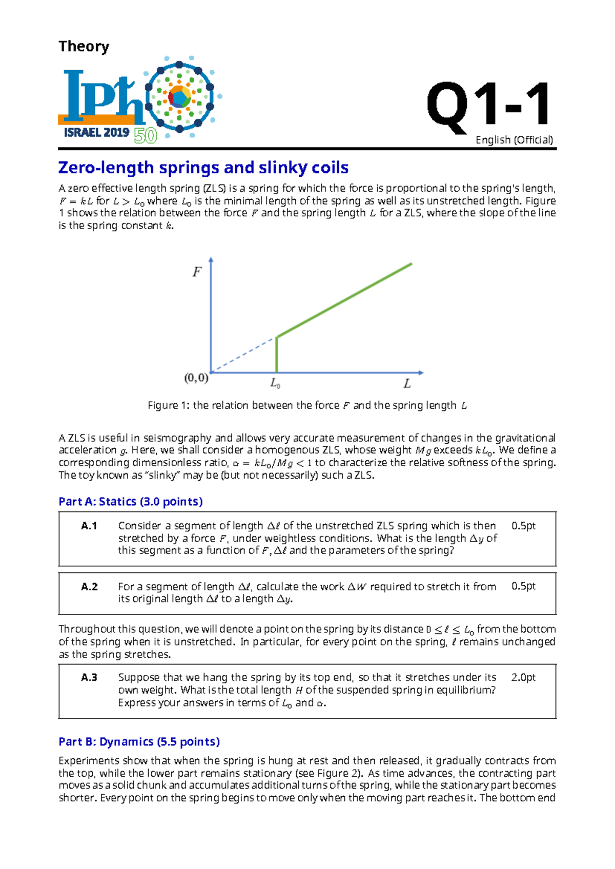 paper of the IPHO - Theory Q1- English (Official) Zero-length springs ...