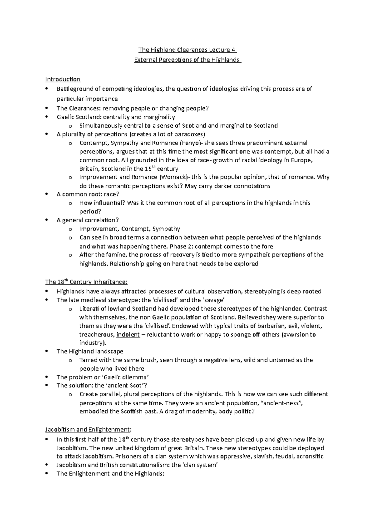 External Perceptions of the Highlands - Studocu