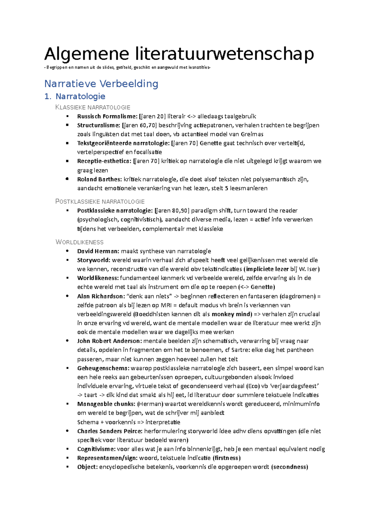 Algemene-literatuurwetenschap - Algemene literatuurwetenschap Begrippen ...