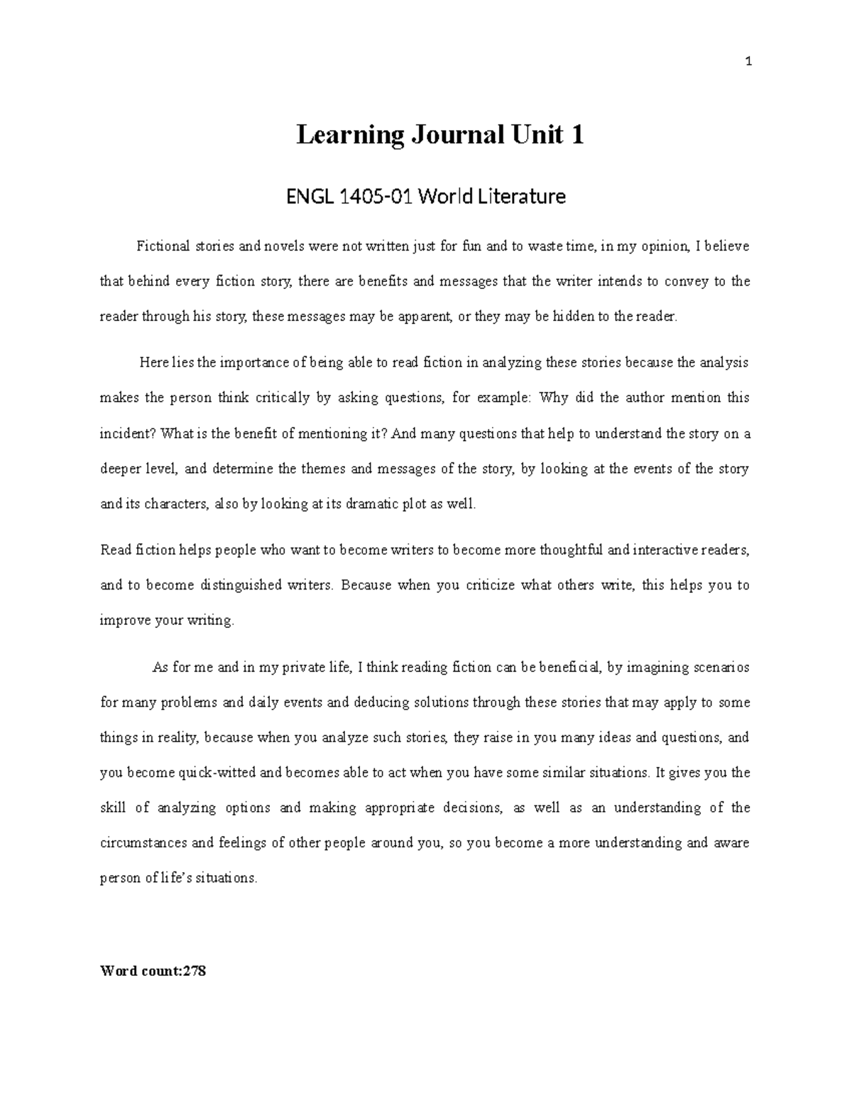 Learning Journal Unit 1 - Here lies the importance of being able to ...