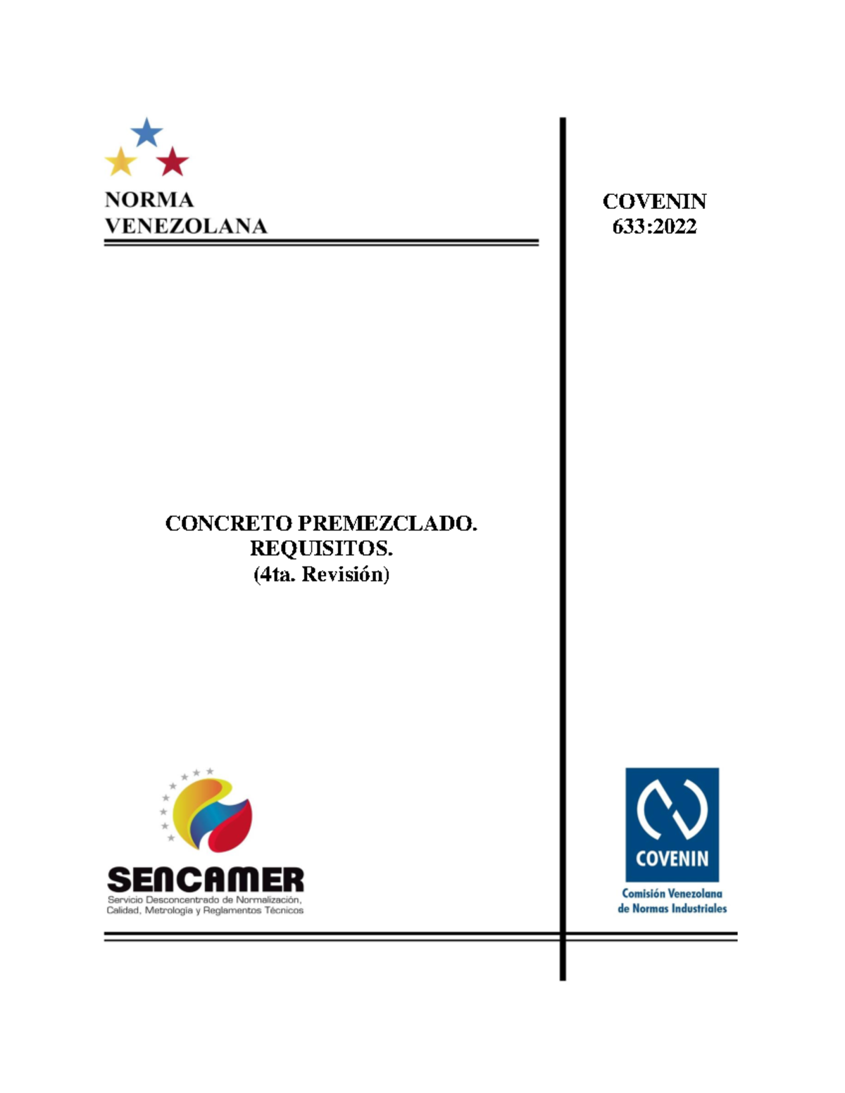 Norma Covenin 633-2022 - Concreto Premezclado (Requisitos) - COVENIN ...
