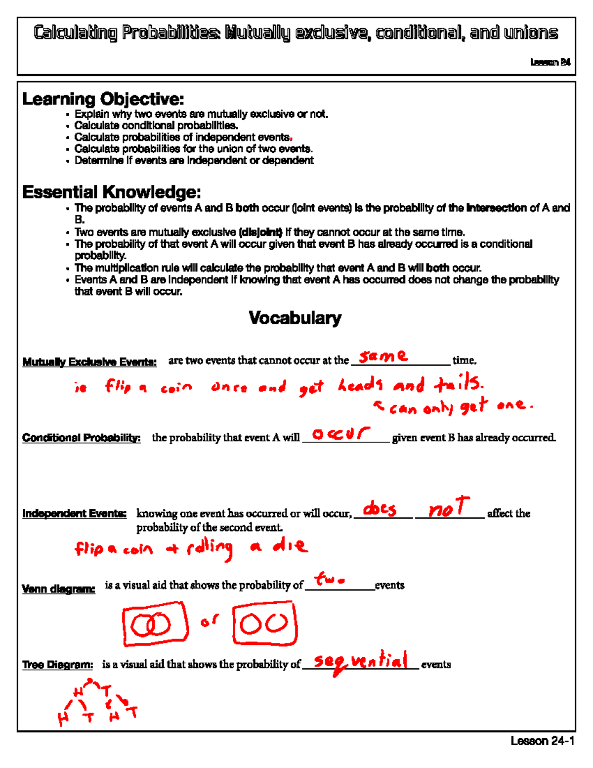 Lesson 24 filled notes ap stats - STAT 270 - Studocu