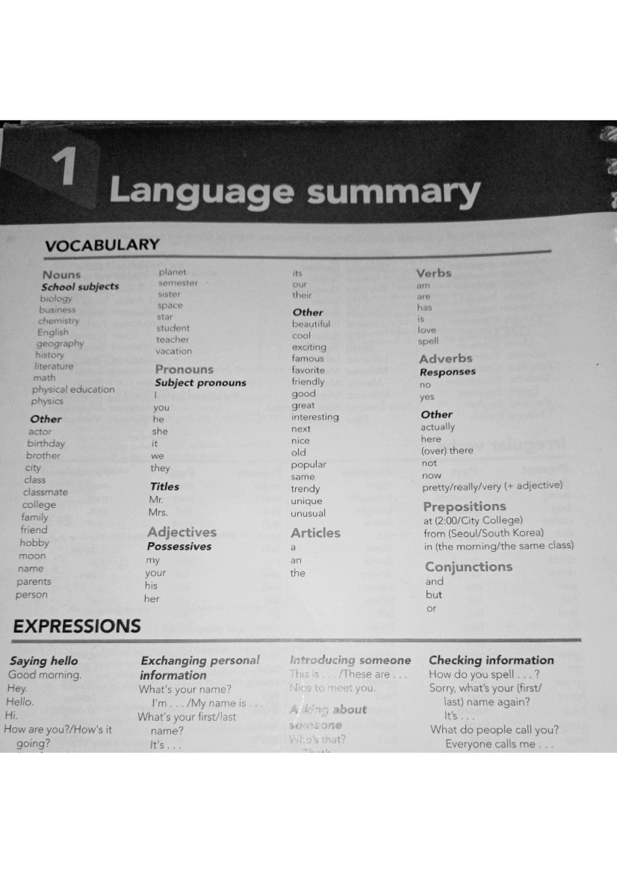 Language Summary Niv A - Anatomia - Studocu