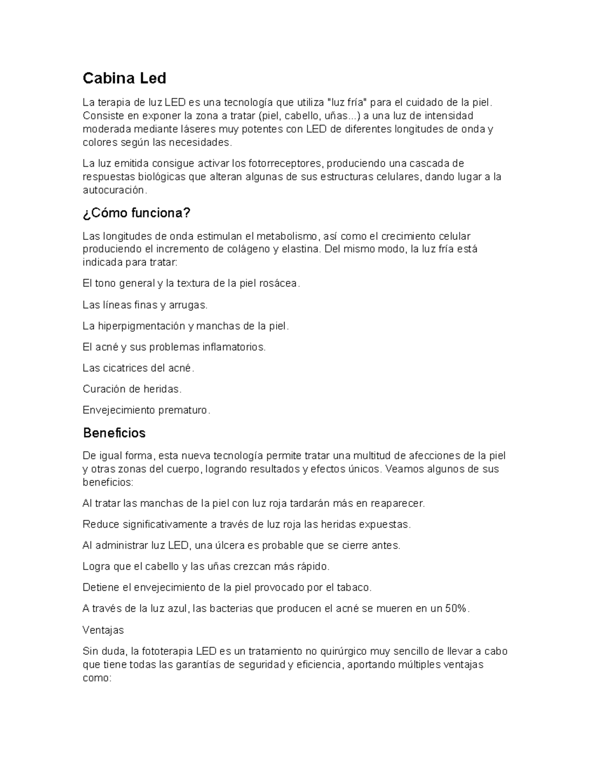 Cabina Led - trabajo - Cabina Led La terapia de luz LED es una ...