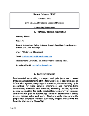 Acc Formula Sheet - ACC 2101 - Studocu