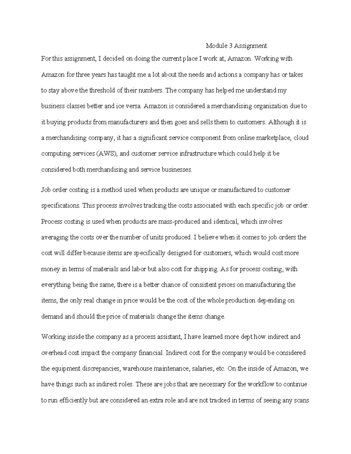Module 3 Assignment - Module 3 Assignment For this assignment, I ...