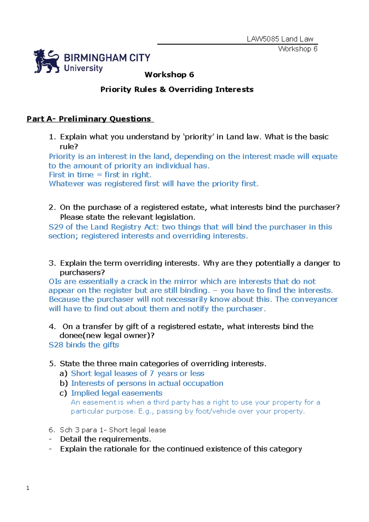 Workshop 6 priority rules - Workshop 6 Workshop 6 Priority Rules ...