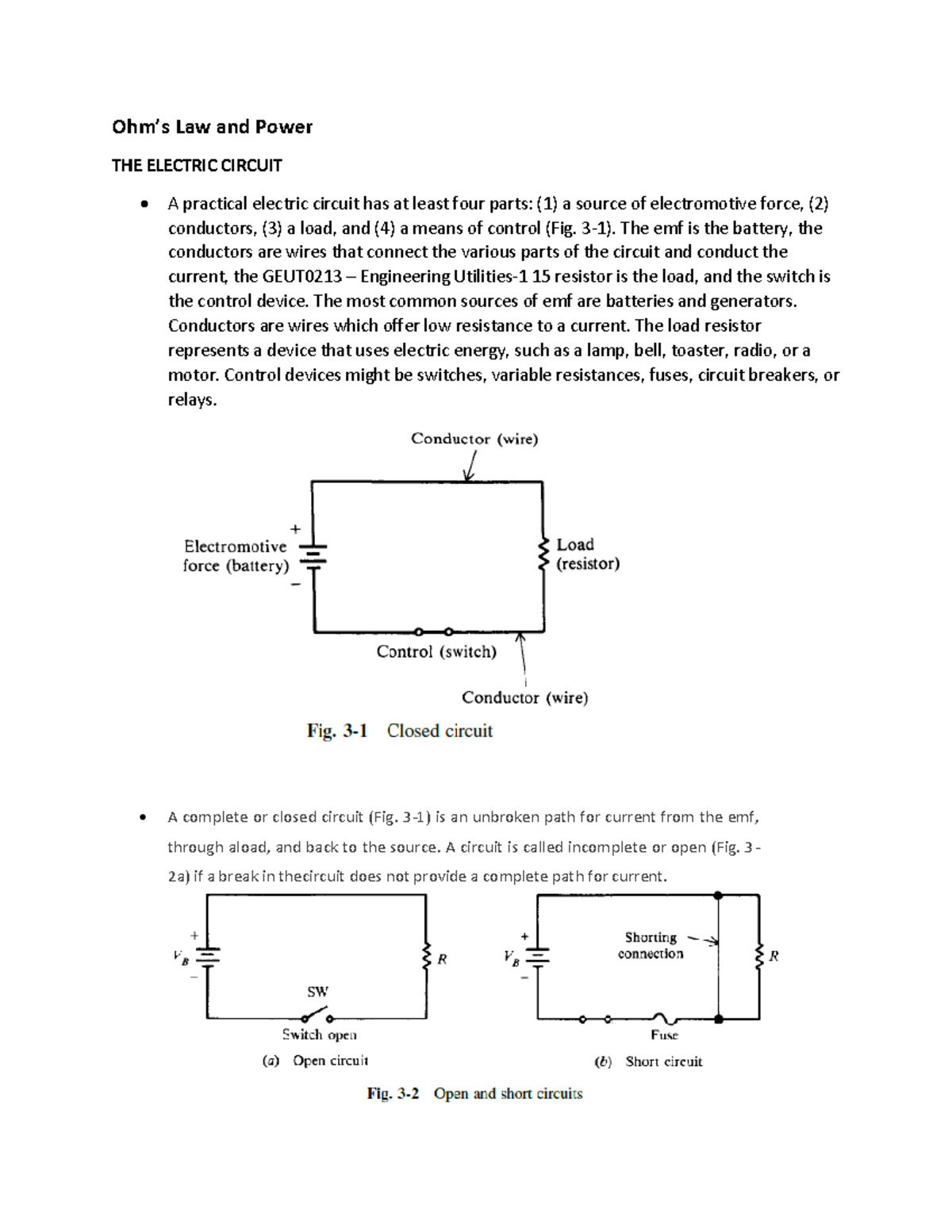 Engineering Utilities Introduction 2 - Ohm’s Law and Power THE ELECTRIC ...