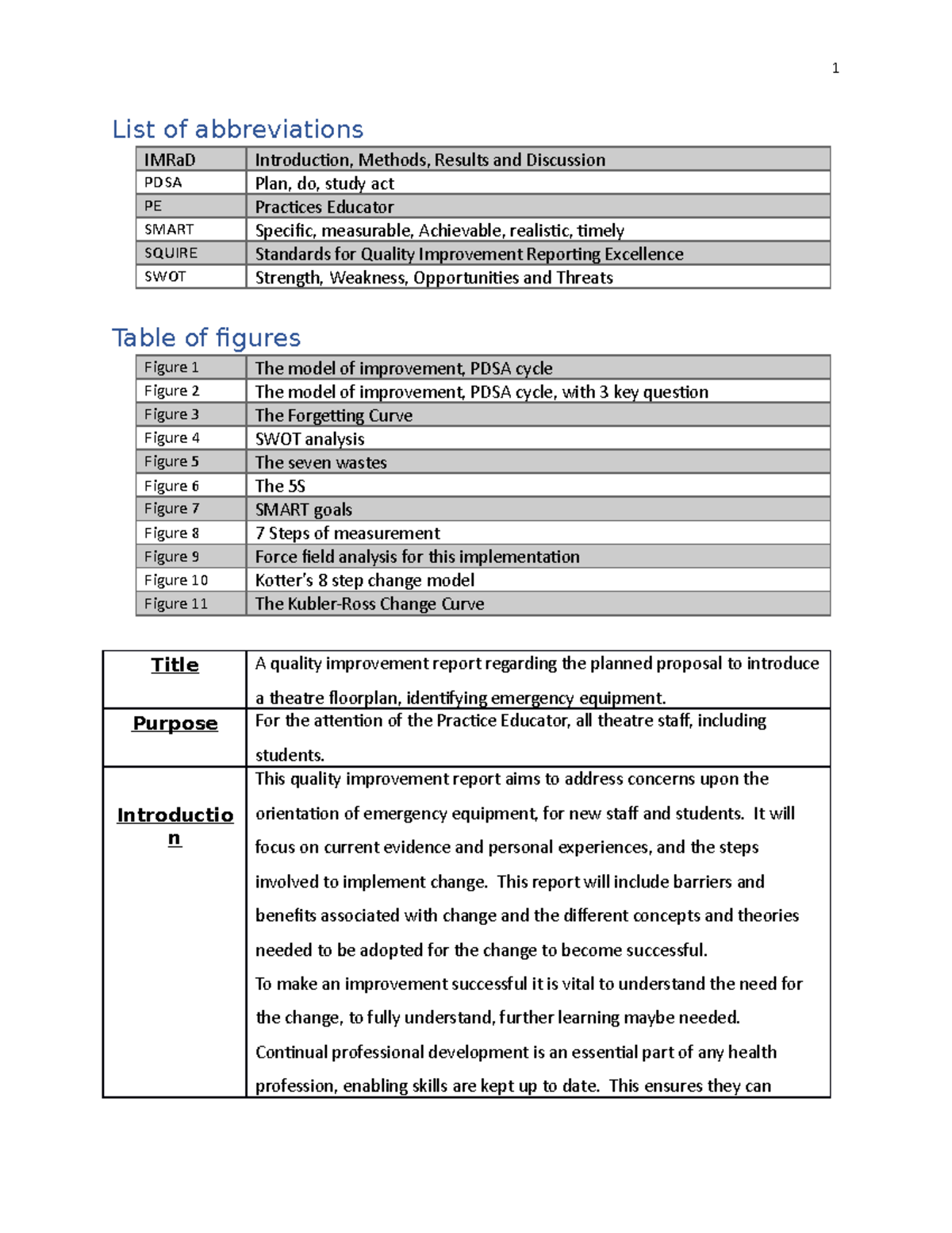 Assignment example change management example 2 - List of abbreviations ...