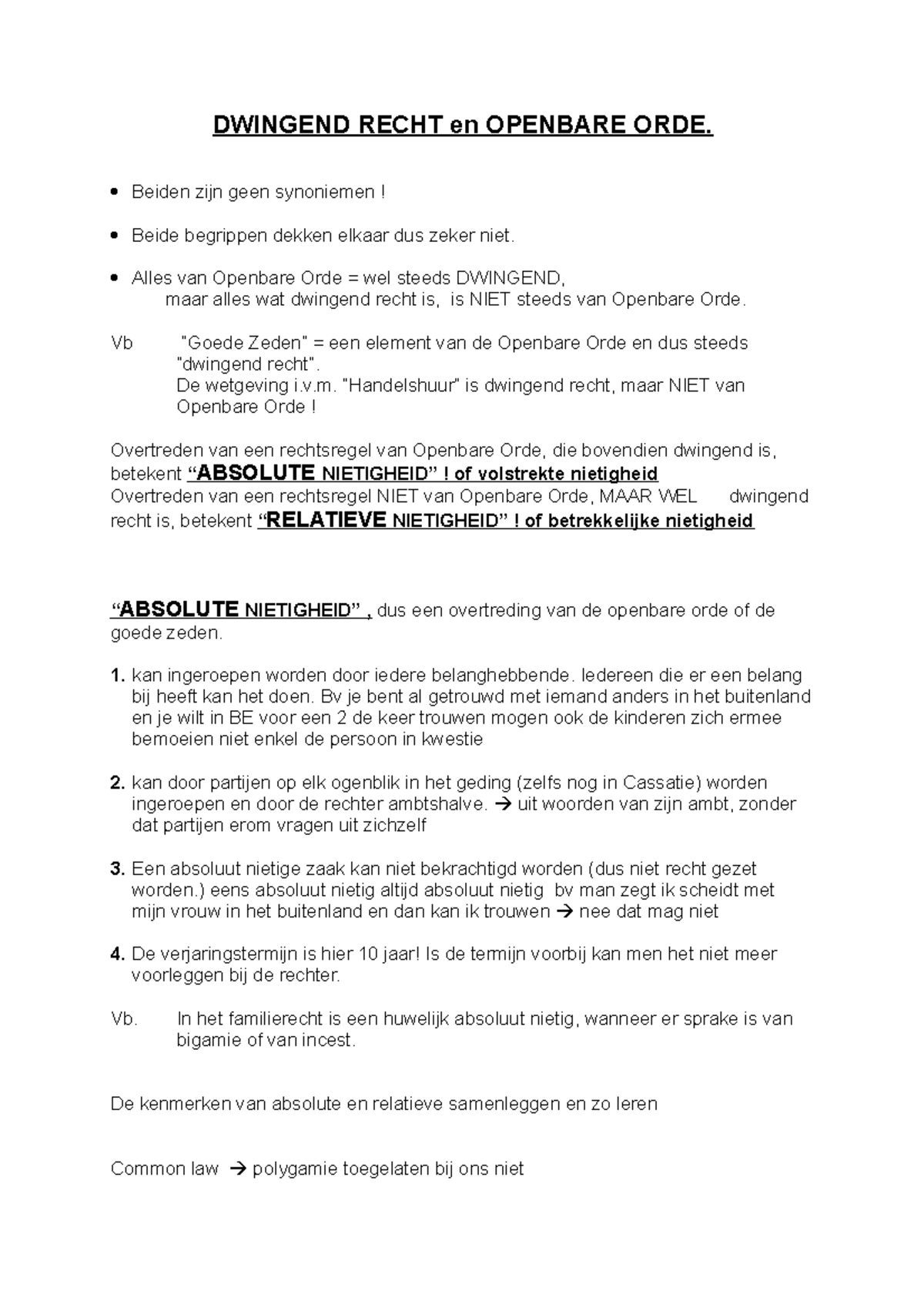 Dwingend Recht en Openbare ORDE - DWINGEND RECHT en OPENBARE ORDE ...