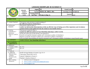 Grade 9 - 1ST Quarter - WEEK 4 - DAY 4 - LESSON EXEMPLAR IN SCIENCE 9 ...