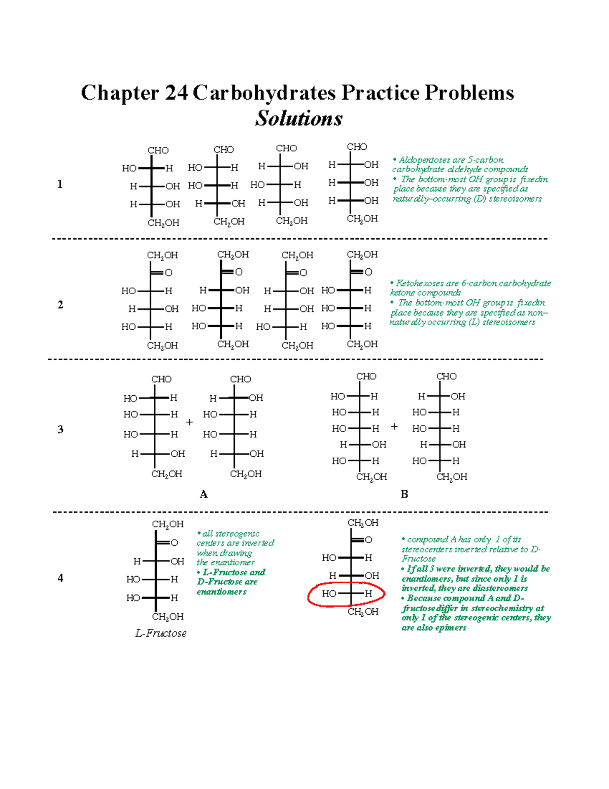 Carbohydrates Practice - Studocu