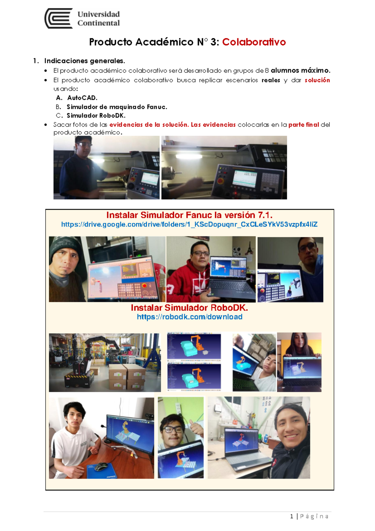 PA3 Solucionario - Producto Académico N° 3: Colaborativo 1. Indicaciones generales. El producto ...