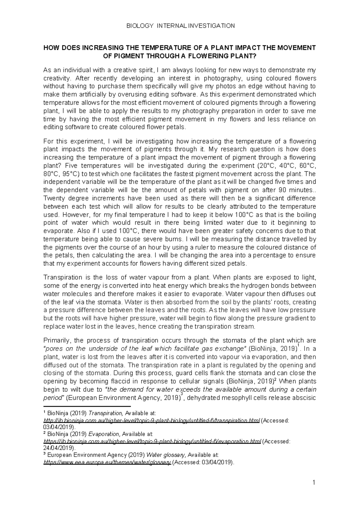 Bio-IA - biology ia here - HOW DOES INCREASING THE TEMPERATURE OF A ...