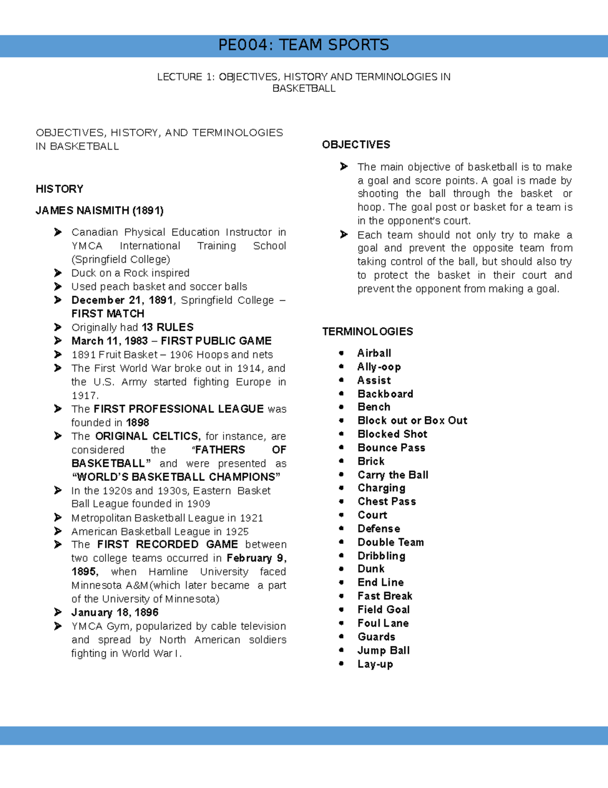 PE- Midterm Reviewer - Rhythmic Activities - UCC - Studocu