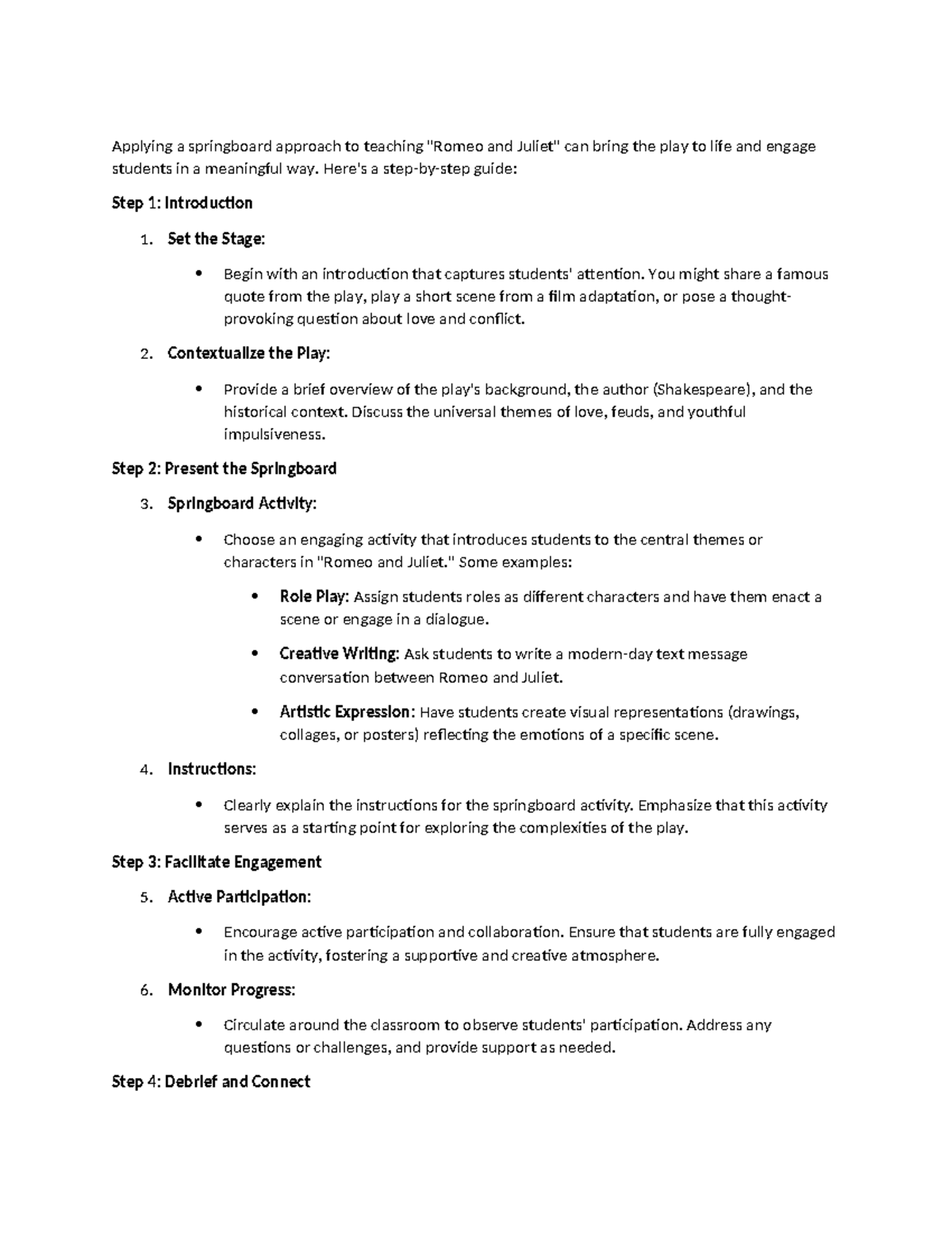 Applying a springboard approach to teaching - Here's a step-by-step ...