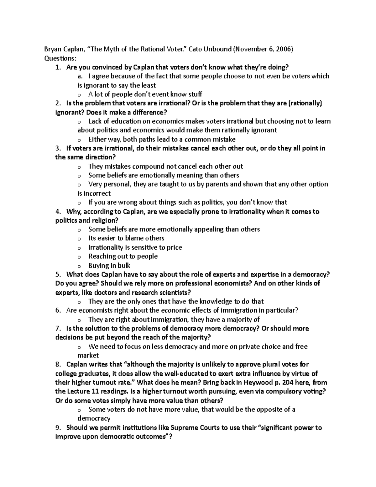 Poli Sci Tutorial Caplan 5 - Bryan Caplan, “The Myth of the Rational ...