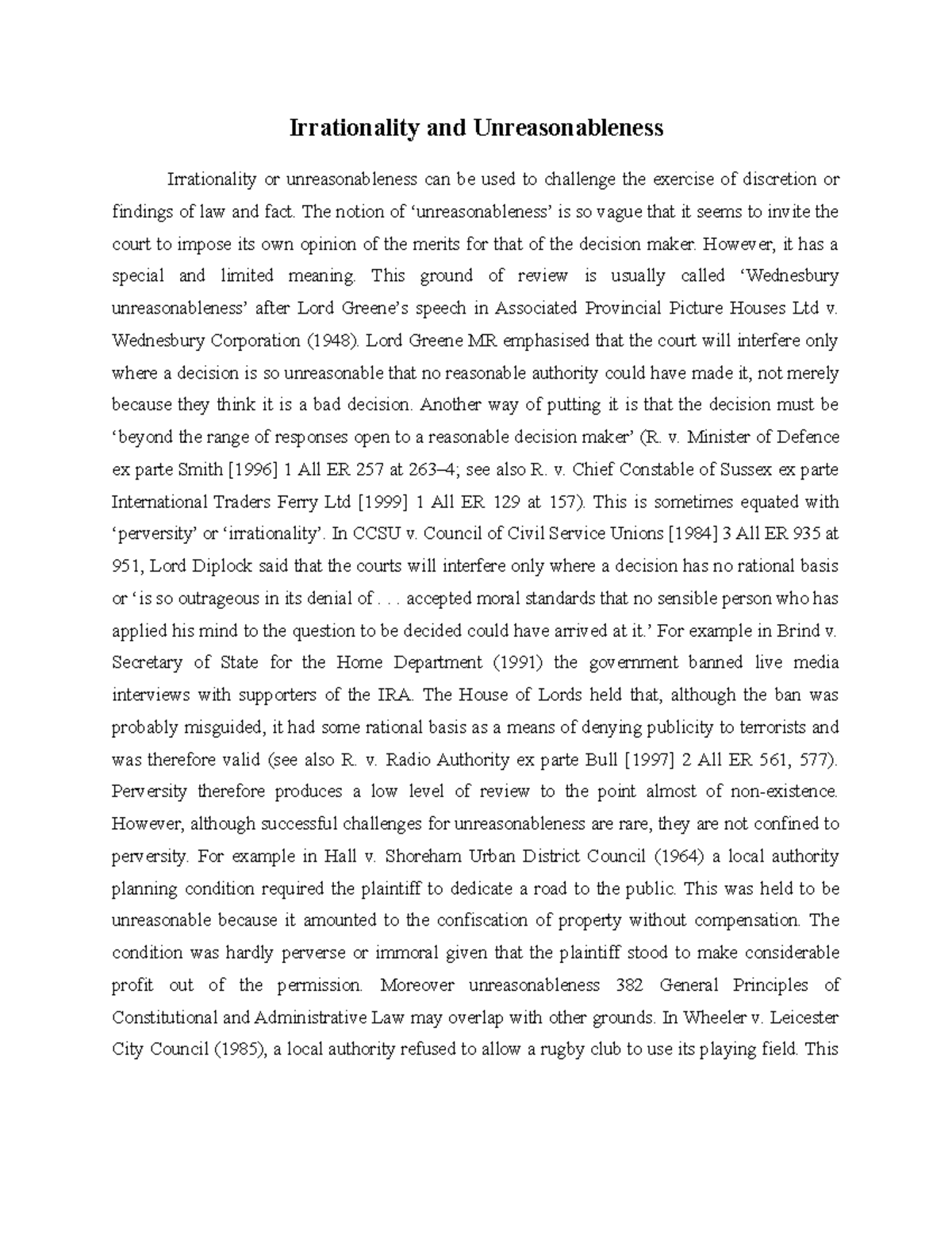 Irrationality and Unreasonableness - Irrationality and Unreasonableness ...