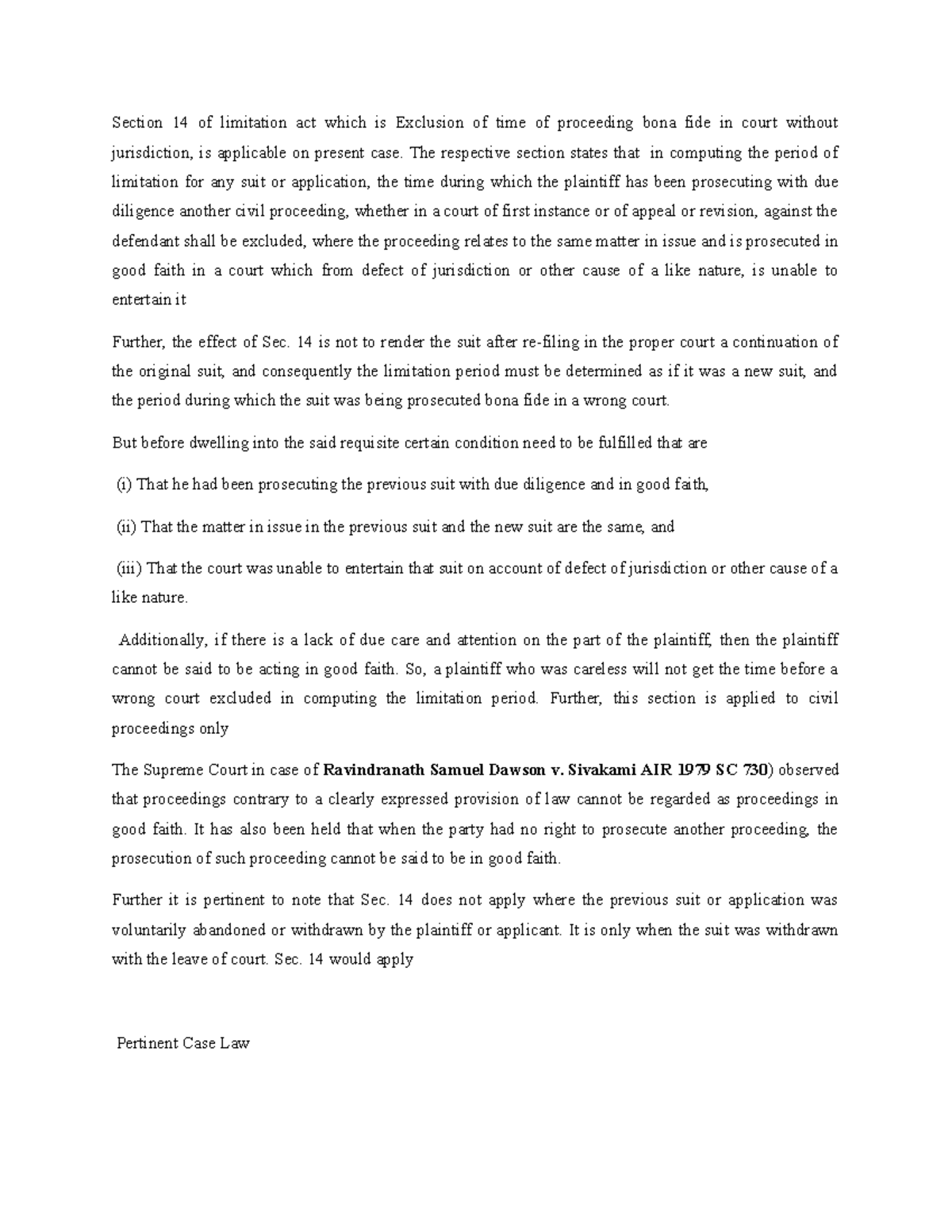 Section 14 Of Limitation Act Section 14 Of Limitation Act Which Is Exclusion Of Time Of