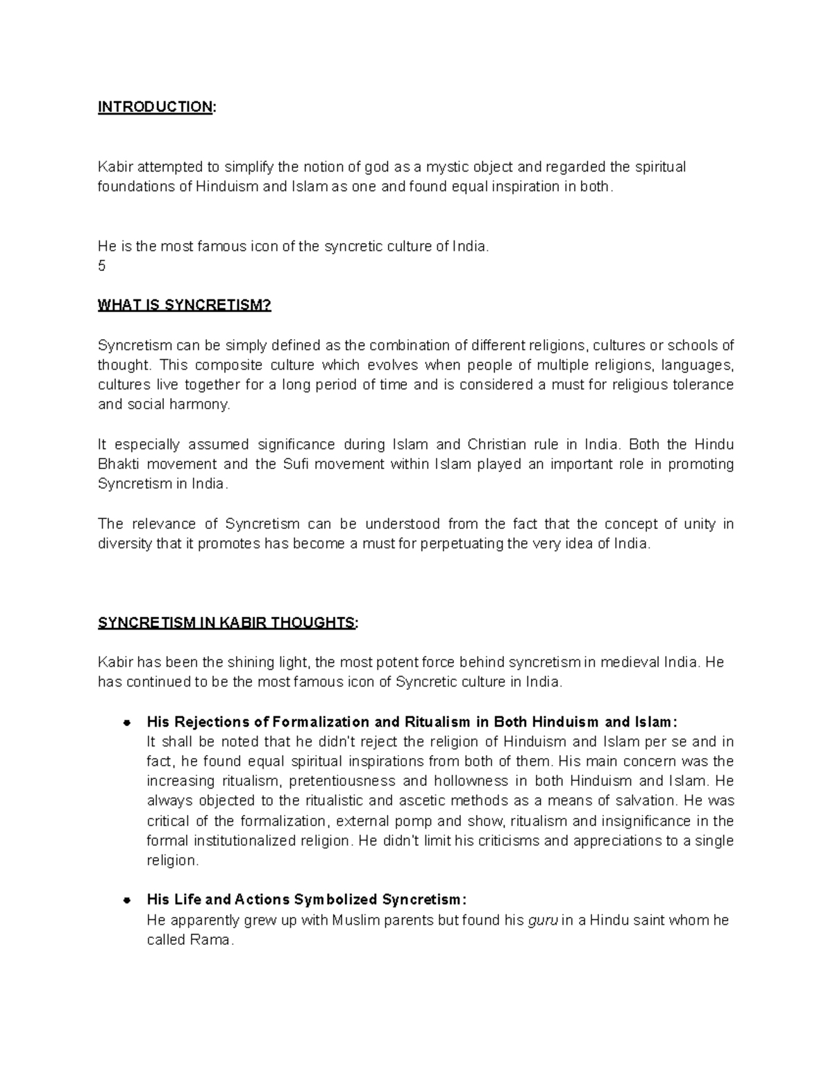 Shefali Jha - Westen Political Thought - INTRODUCTION: Kabir attempted ...