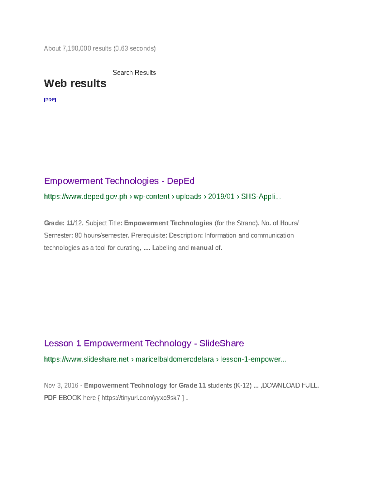 Pdfcoffee - Empowerment technologies - About 7,190,000 results (0 seconds) Search Results Web ...