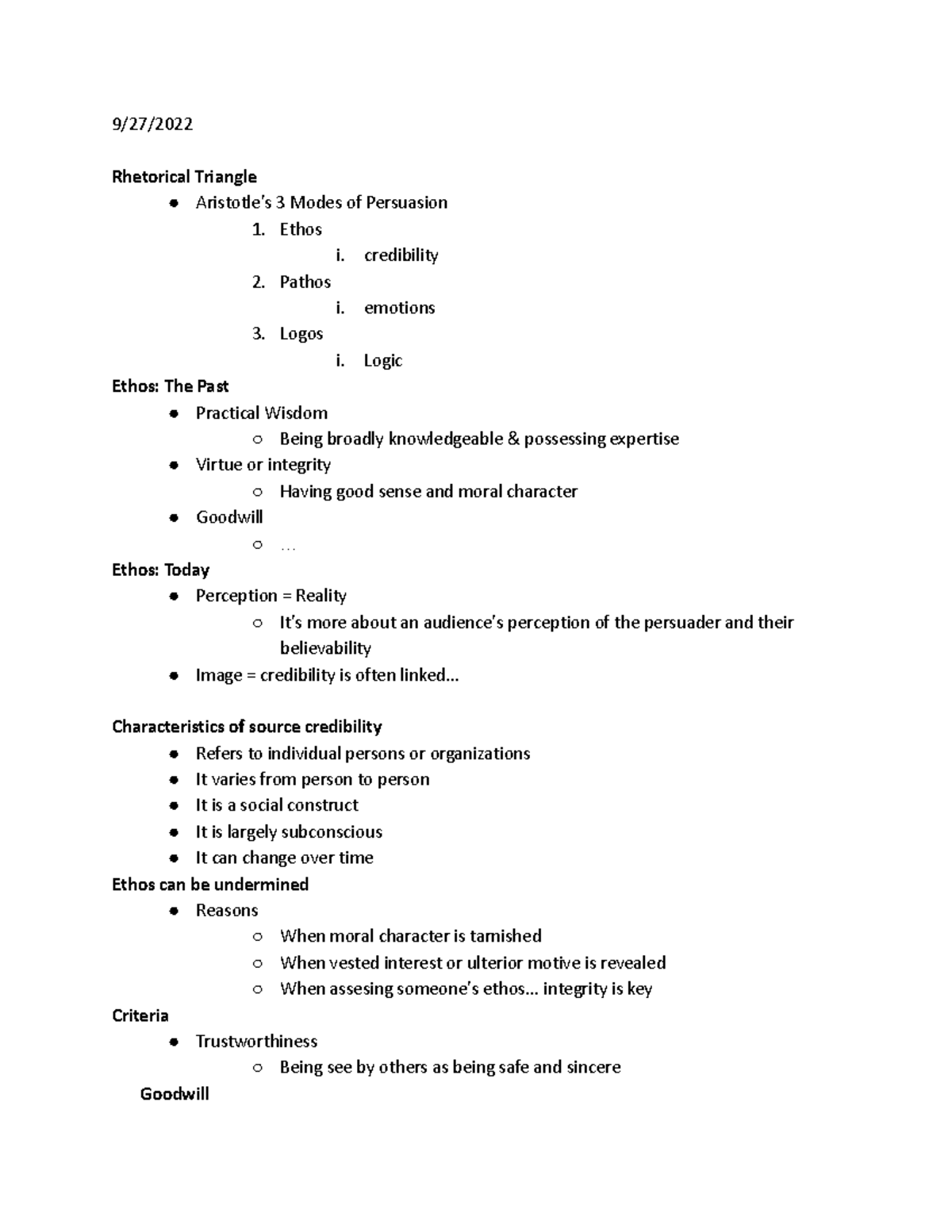 Rhetorical triangle - Detailed notes from class - useful for pop ...