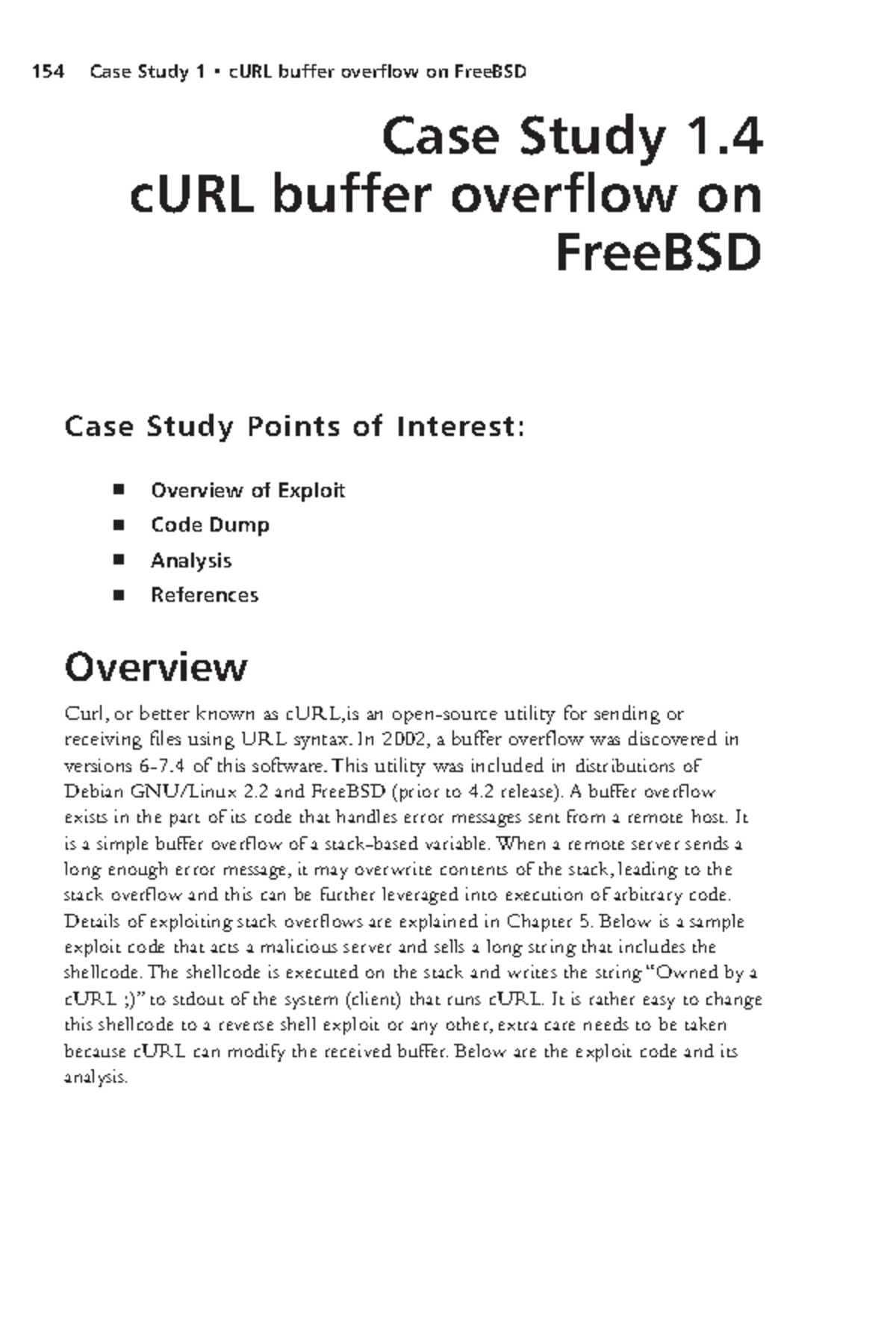 Case Study 1.4 - c URL buffer overflow on Free BSD - 154 Case Study 1 cURL buffer overflow on ...